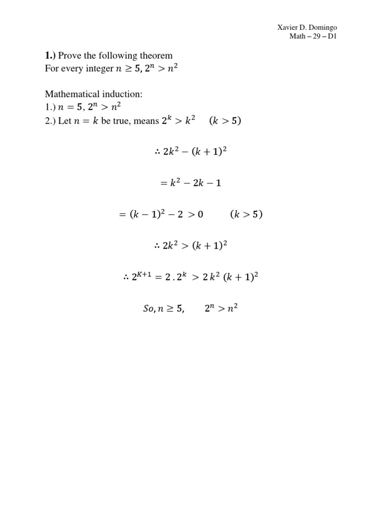 Promblem Set 2 | PDF | Integer | Mathematical Proof