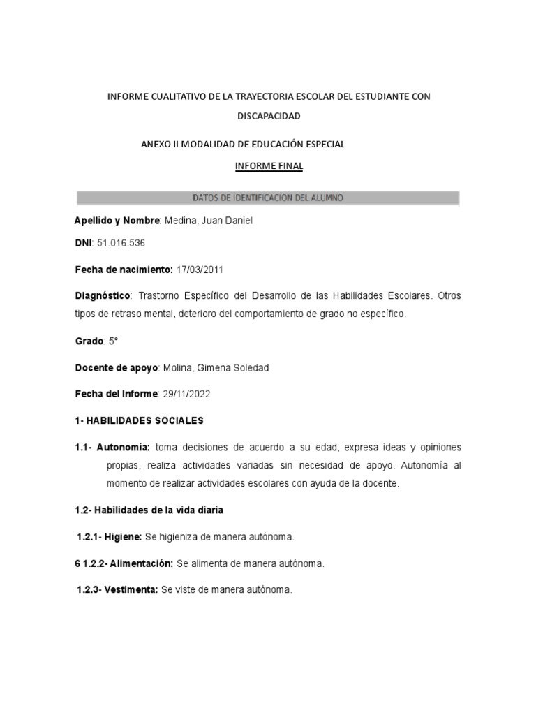 Informe Final Primaria | PDF | Aprendizaje | Pensamiento