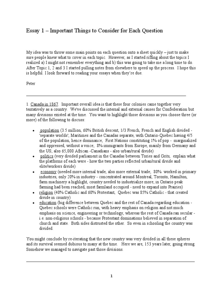 Essay 1 Points | PDF | Métis | Canada