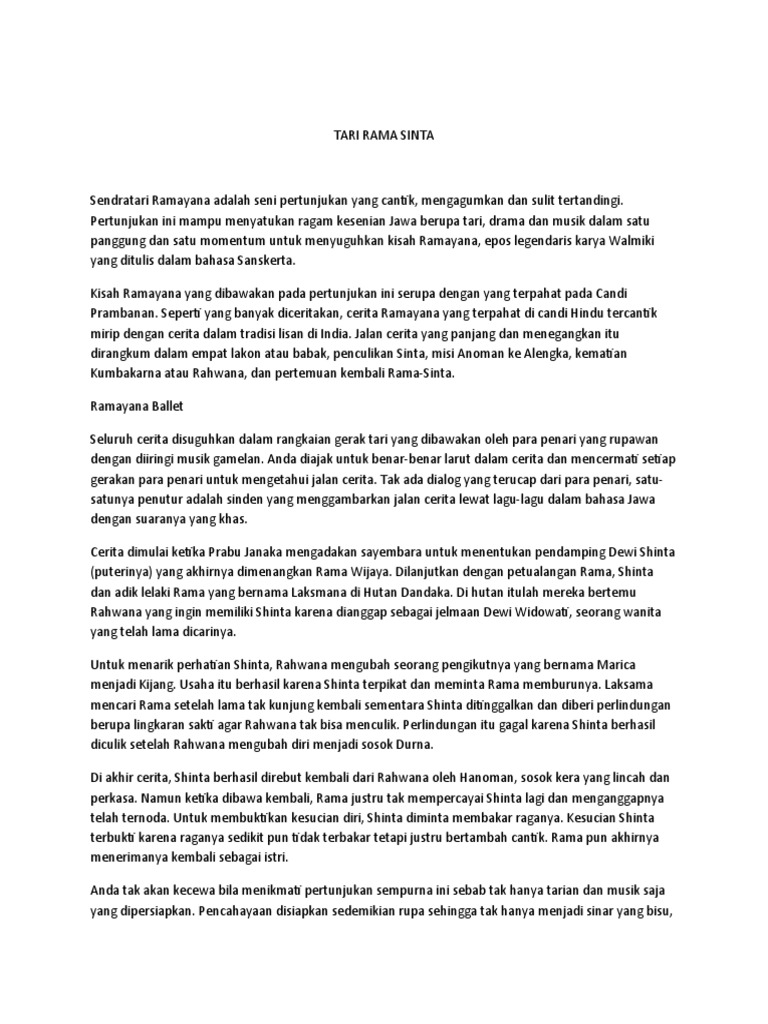 Tari Rama Sinta | PDF