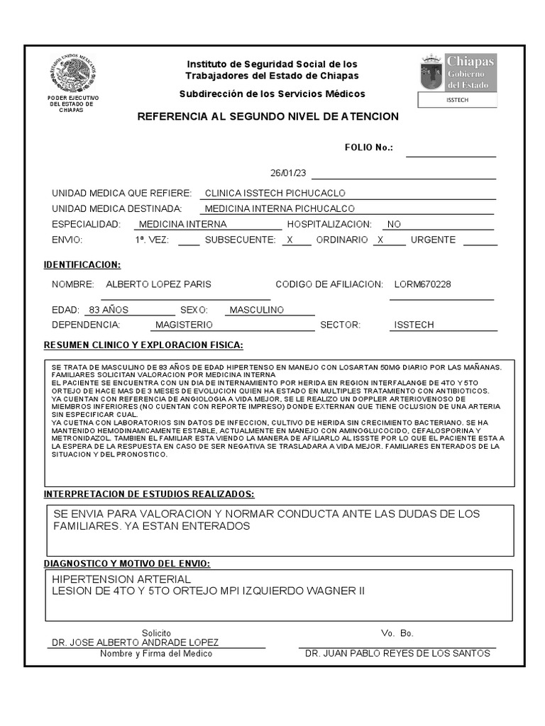 Referencia y Contrarreferencia | PDF | Hipertensión | Especialidades Medicas