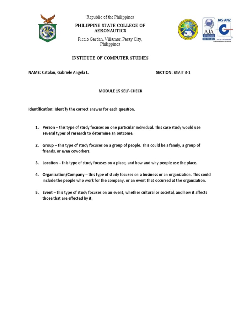 Module 15 Self-Check | PDF