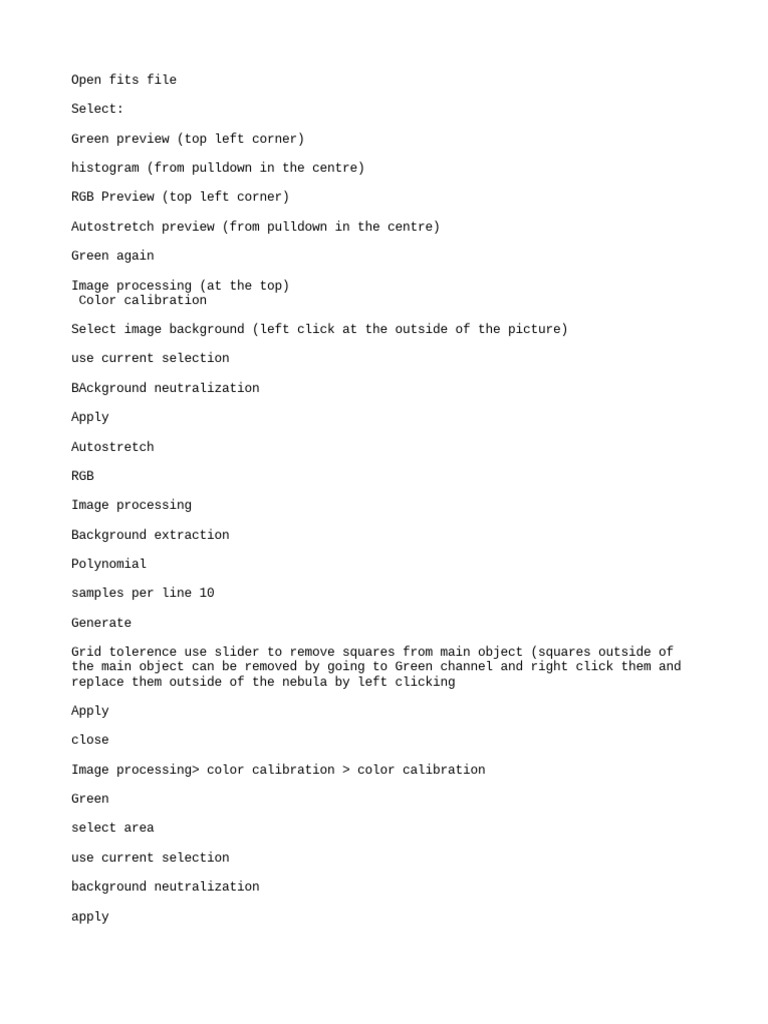 Siril Workflow For Astro Photography | PDF