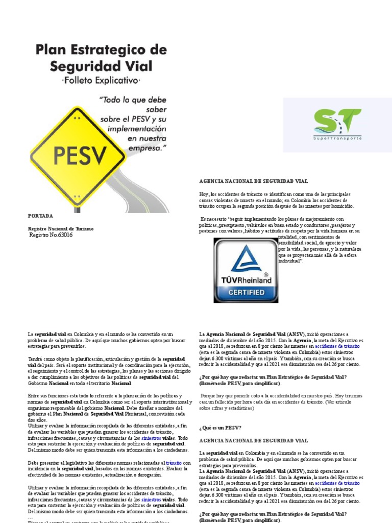 Cartilla PESV-2023 | PDF | Valores | Seguridad vial