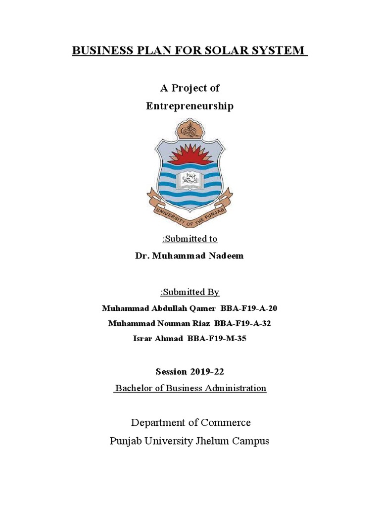 Solar System Business Plan for Pakistan | PDF | Renewable Energy ...