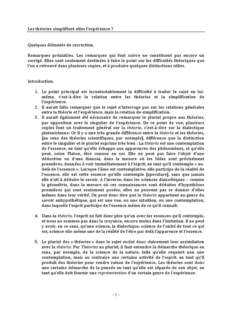 Théories et simplification de l'expérience | PDF | Expérience | Physique