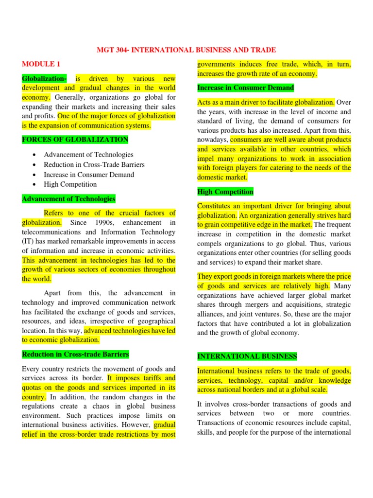 Forces Driving Globalization: An Analysis of the Key Factors ...