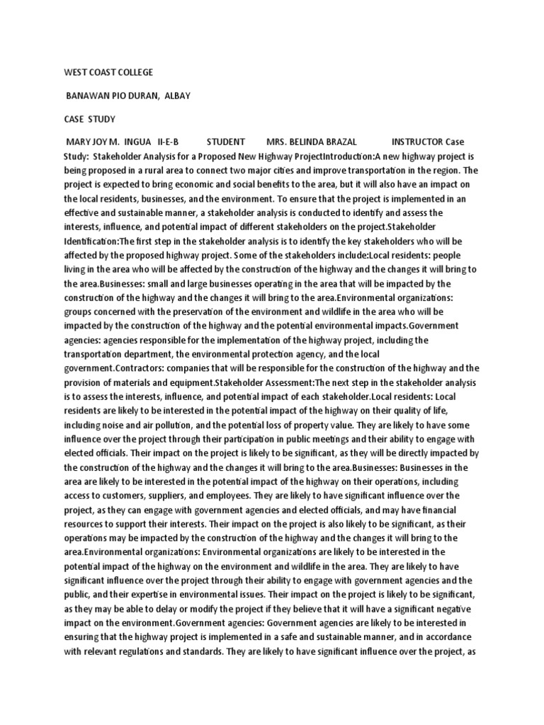 WEST COAST COLL-WPS Office | PDF | Highway | Sustainability