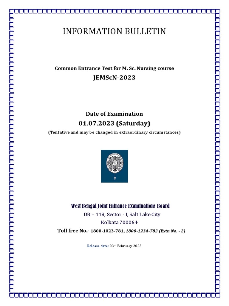 JEMScN-2023 Exam Information Bulletin | PDF