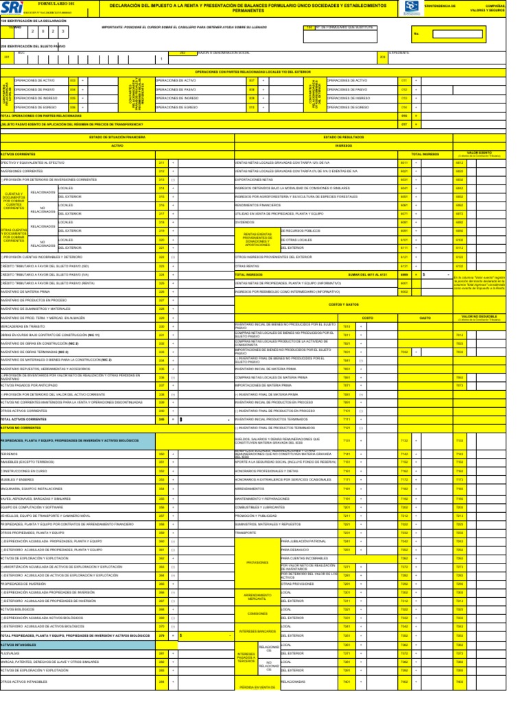Formulario IR | PDF | Inventario | Depreciación