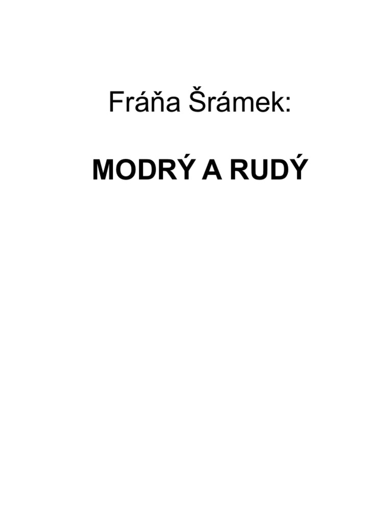 Sramek Modry A Rudy | PDF