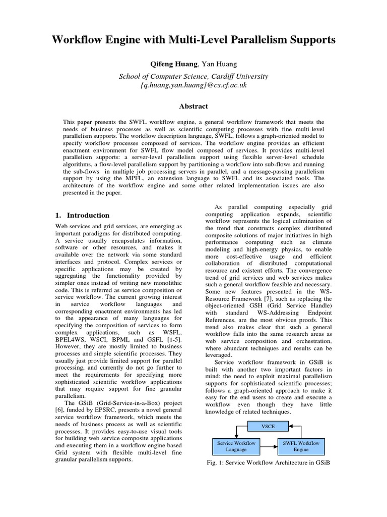 Workflow Engine With Multi Level Parallelism Supports Pdf Parallel 1514