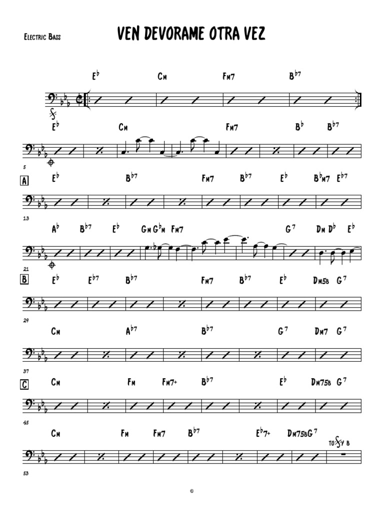 DEVORAME OTRA VEZ BASS - Electric Bass | PDF