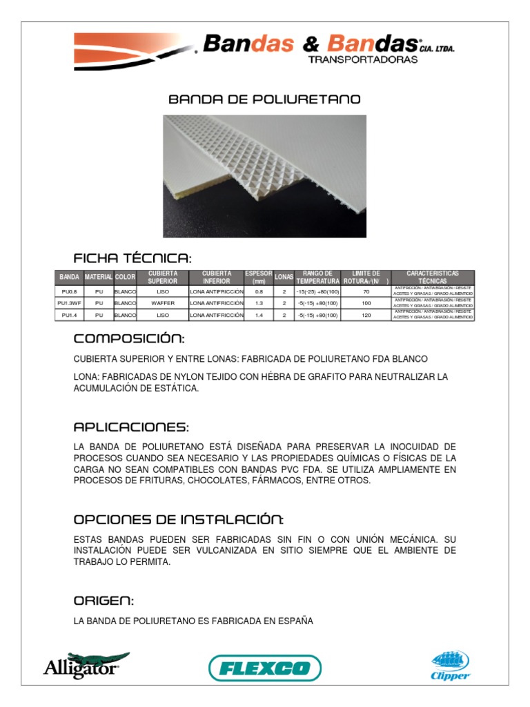 Ficha Tecnica Banda Poliuretano | PDF