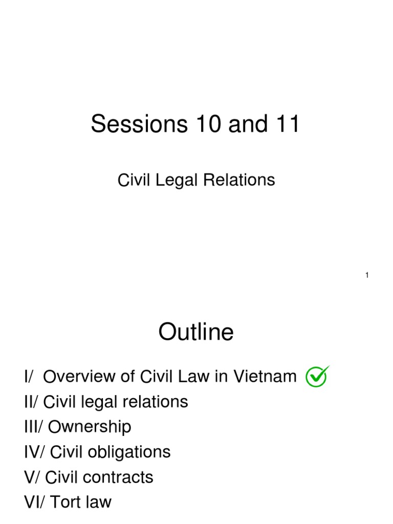 10 & 11. Introduction To Law - Topic 2 - Part 2 - Civil Legal Relations ...