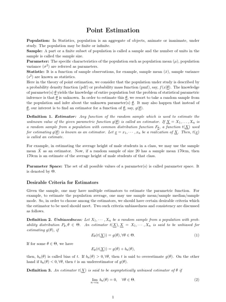 Lecture 21 | PDF | Estimator | Bias Of An Estimator