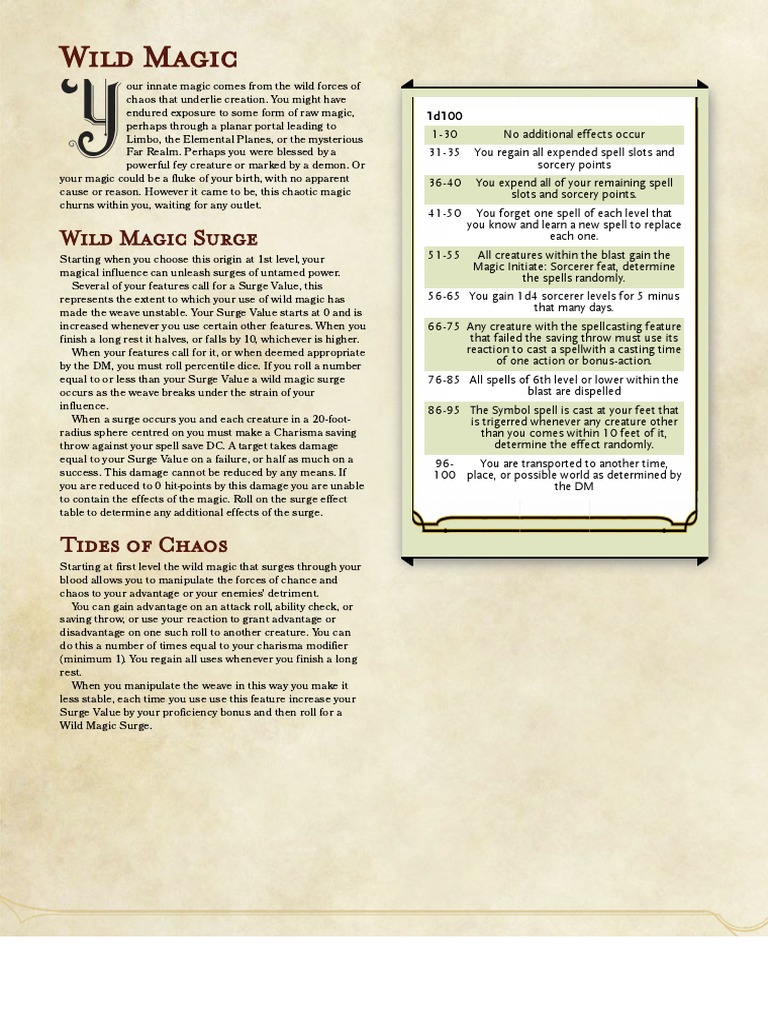 Wild Magic PDF | PDF | Gaming