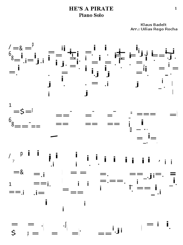 Hes A Pirate Piano Solo | PDF