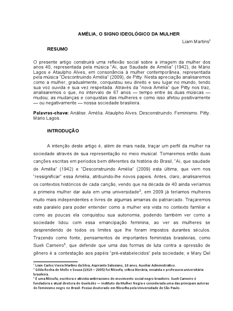 Amélia | PDF | Ideologias | Karl Marx