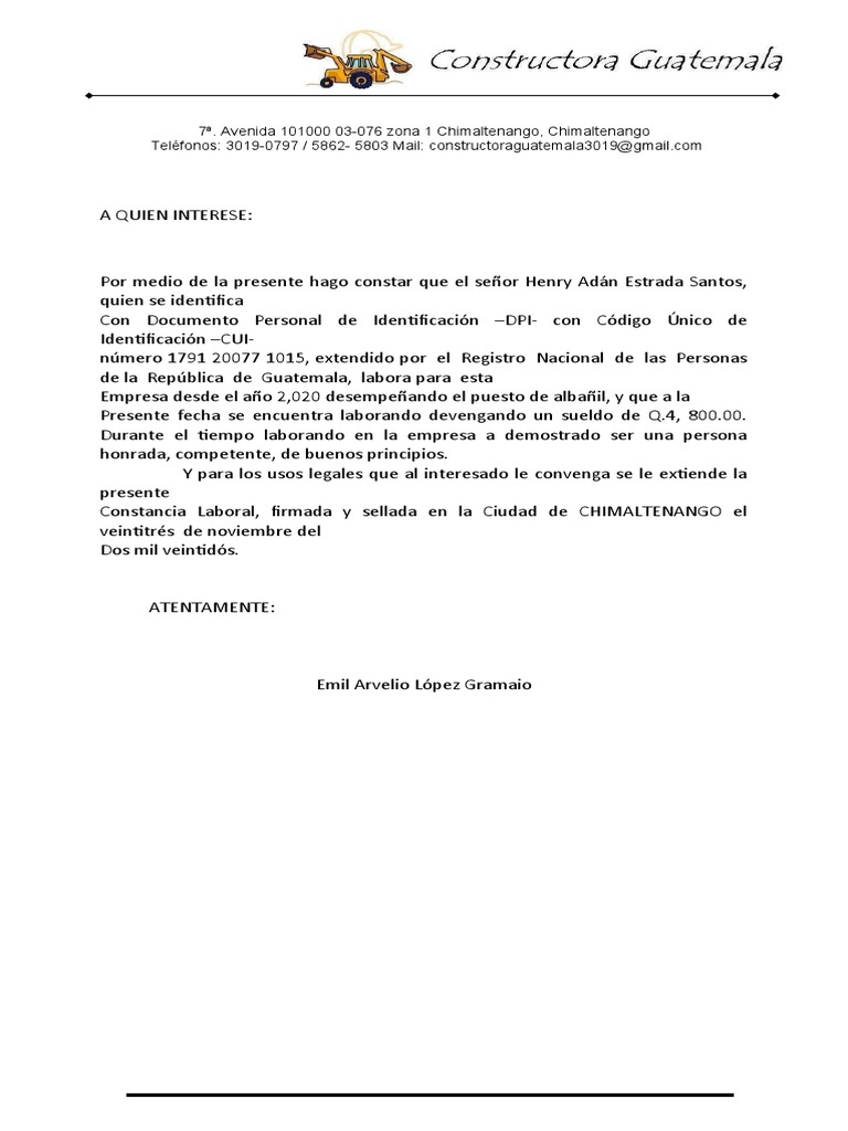 Carta Laboral | PDF