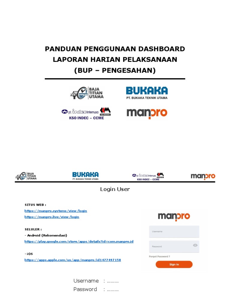 Panduan Dashboard - Laporan Harian Pelaksanaan (BUP-Pengesahan) | PDF