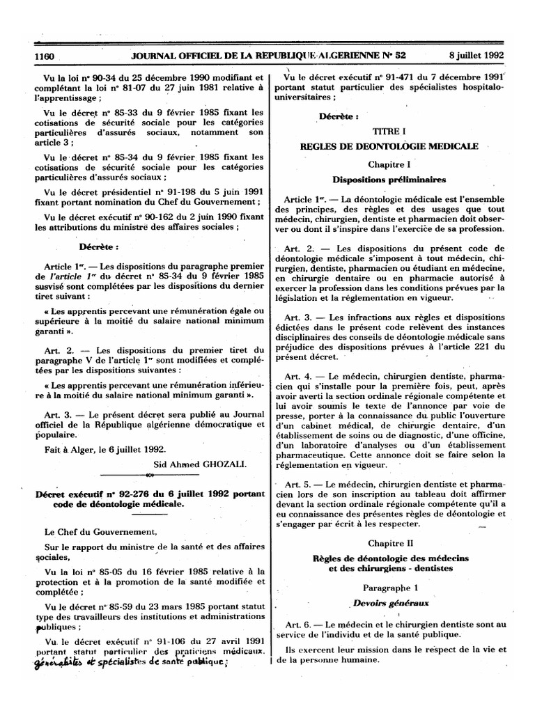 Code Deontologie | PDF