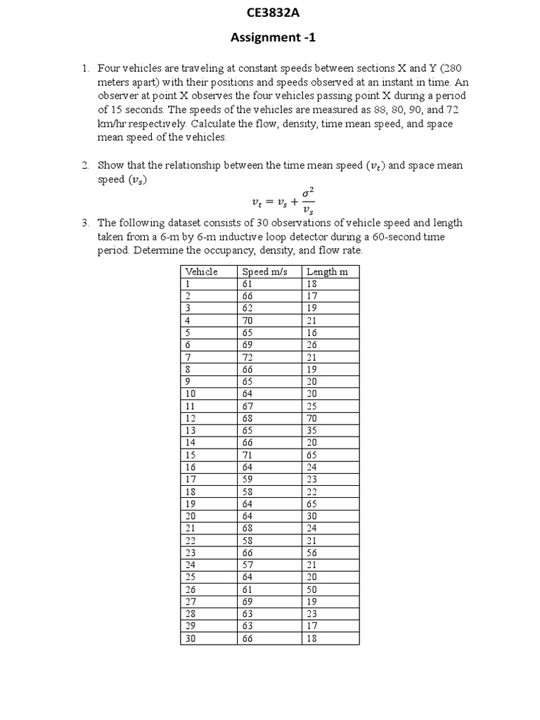 Assignment 1 Pdf Speed Quantity