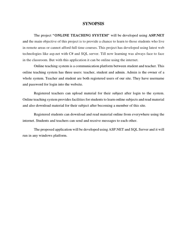 Online Teaching System | PDF | Software Testing | Databases