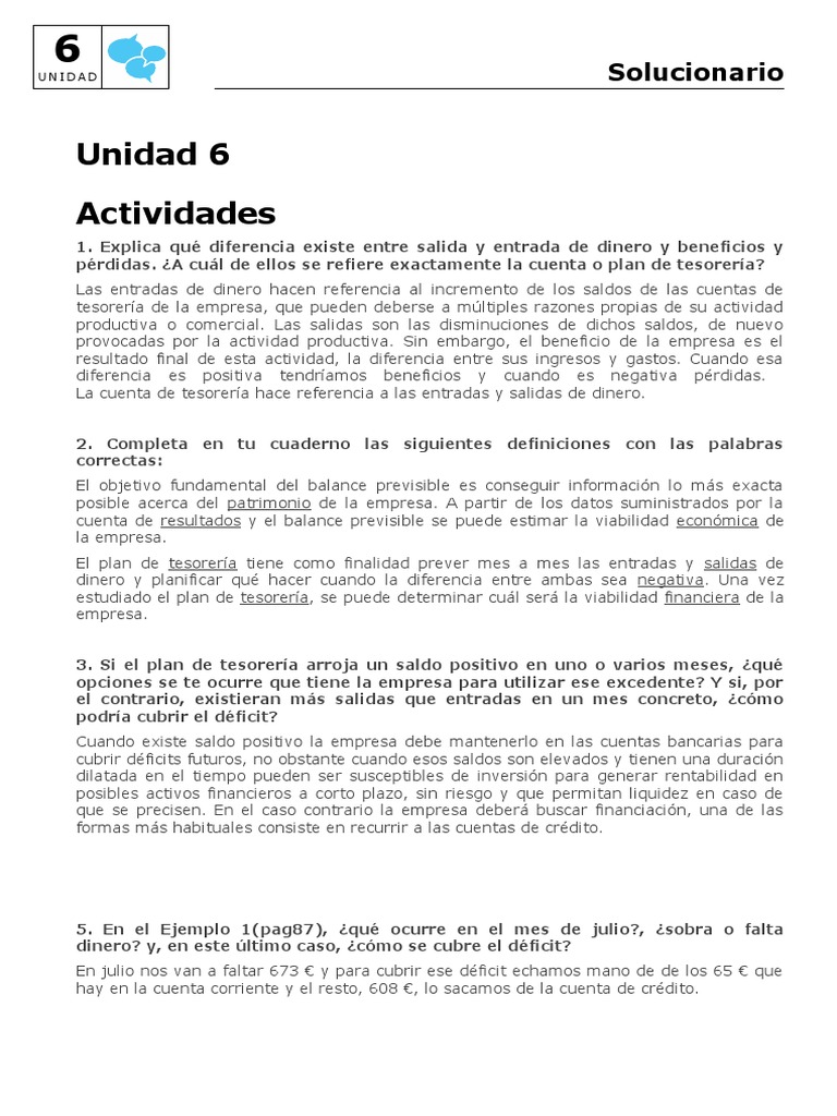 Solucionario Ud8 | PDF | Contabilidad | Liquidez de mercado