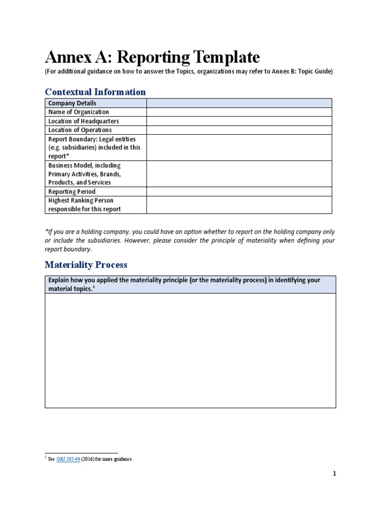 Reporting Template for Economic Disclosures | PDF | Employment | Supply ...