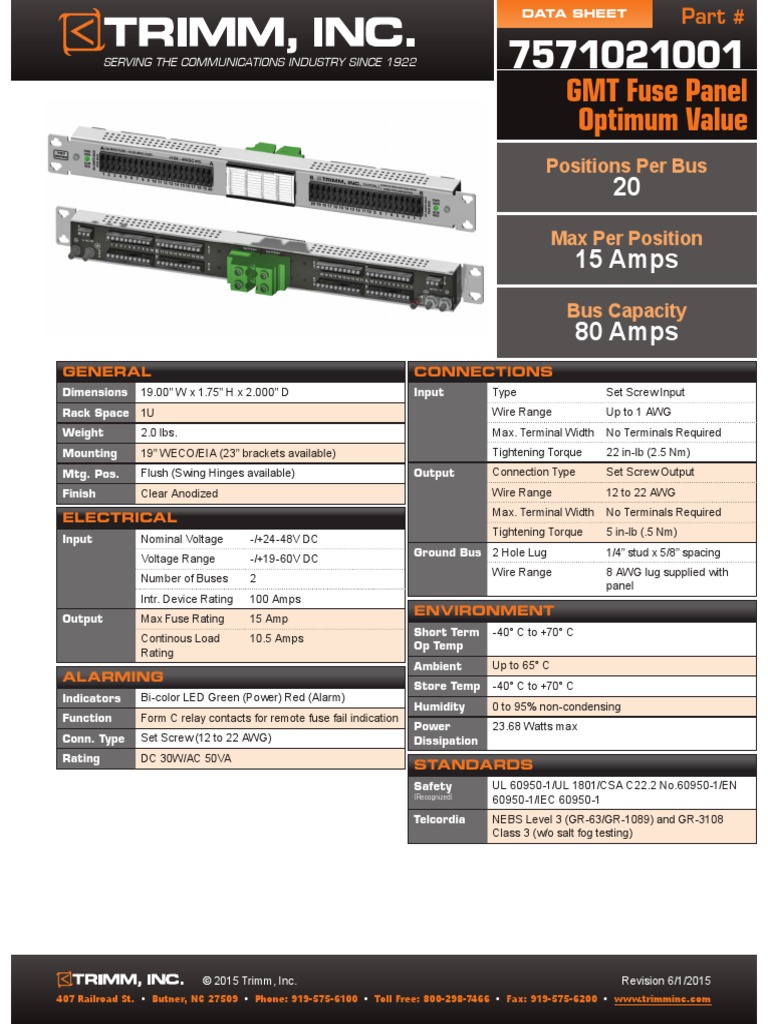 Fuse Panel Trimm Data Sheet | PDF | Fuse (Electrical) | Equipment