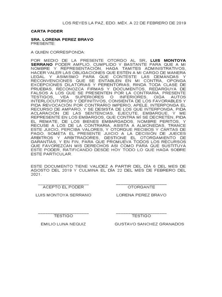 Carta Poder | PDF | Justicia | Crimen y violencia