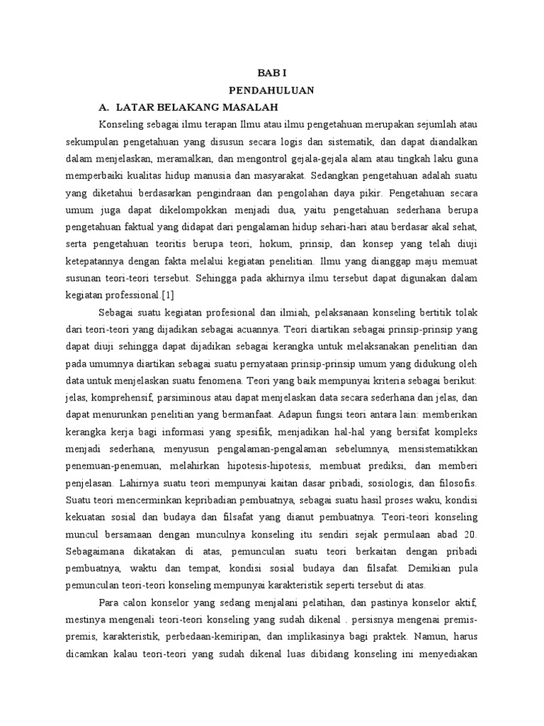 Makalah Teori Konseling | PDF