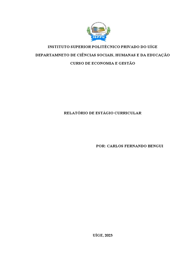 Relatório de Estágio Actualizado-Isspu | PDF | Gestão de recursos ...