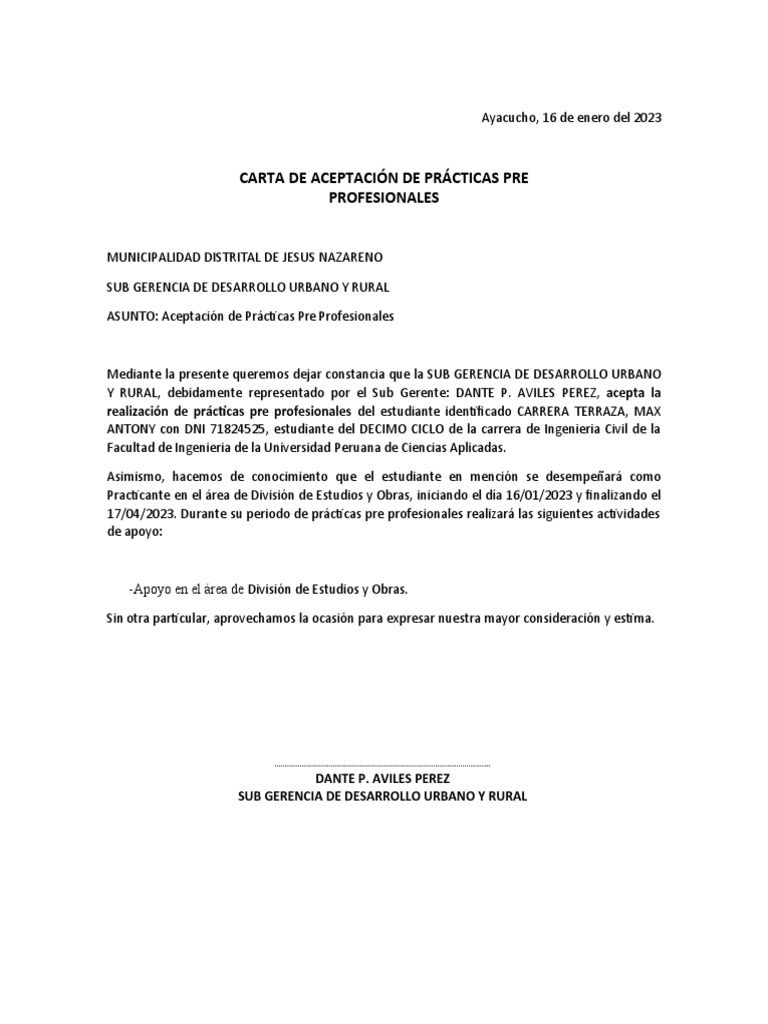 Constancia De Practica Preprofesional Imagesejemplo De Constancia
