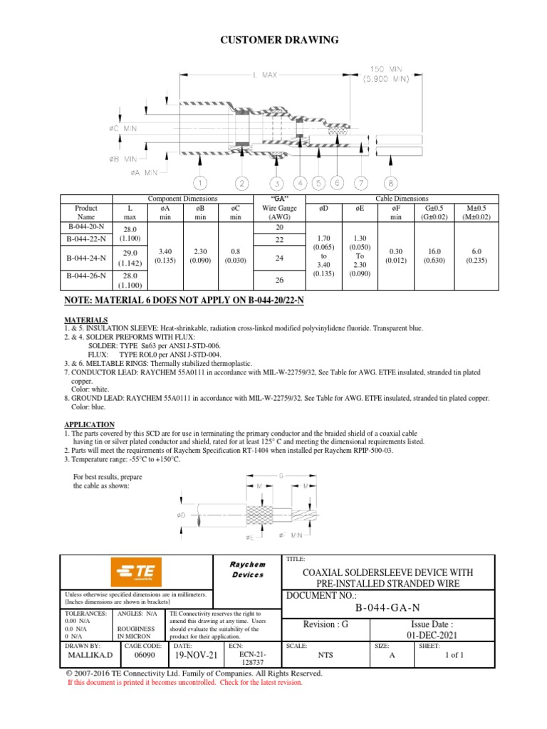 Solder Sleeves For Coax - B-044-22-N | PDF | Coaxial Cable | Building ...