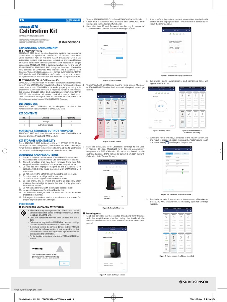 M10 Calibration Kit IFU L28MC3ENR0 20220630-4 Up | PDF | Calibration | Video Game Consoles