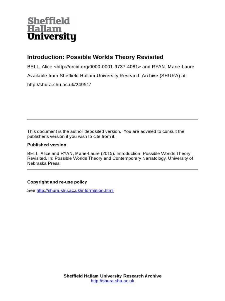 Introduction Possible Worlds Theory Revisited | PDF | Modal Logic | Truth