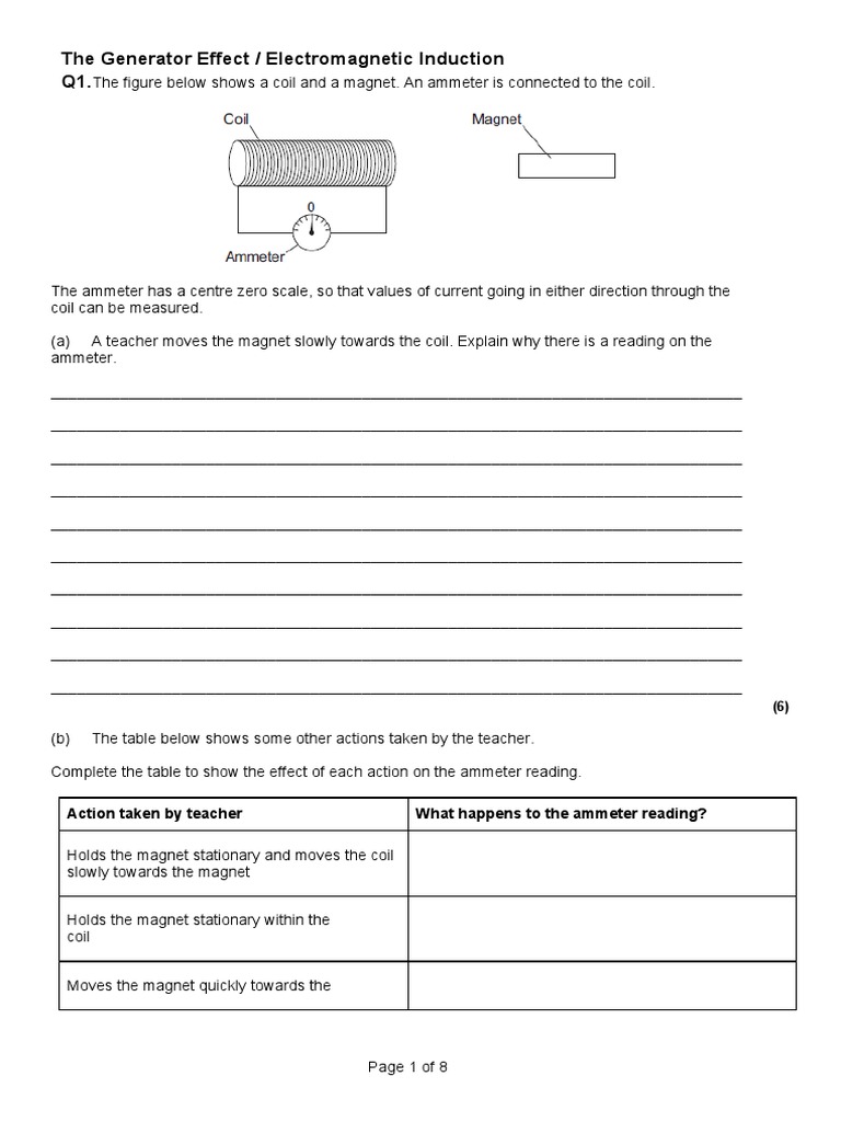 P7.5 The Generator Effect Exam Q | Download Free PDF | Inductor ...
