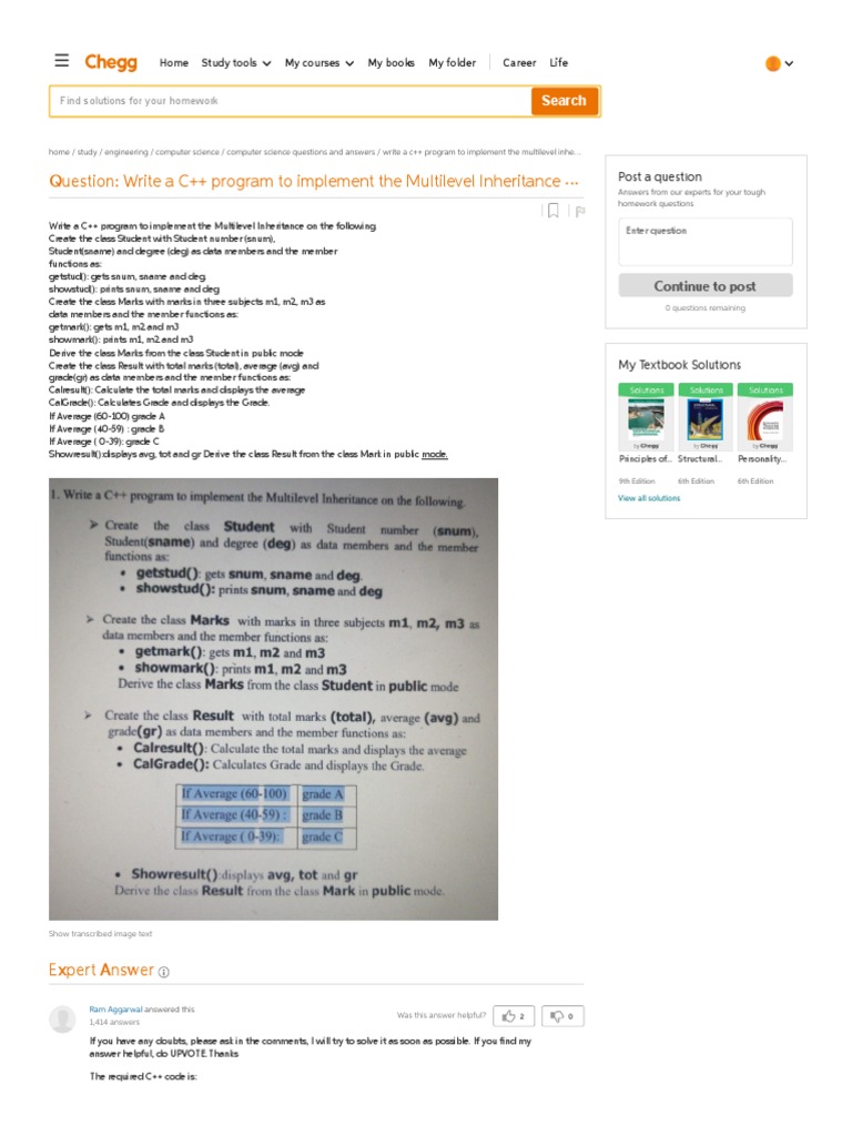 Write A C Program To Implement The Multilevel In... | PDF | C++ ...