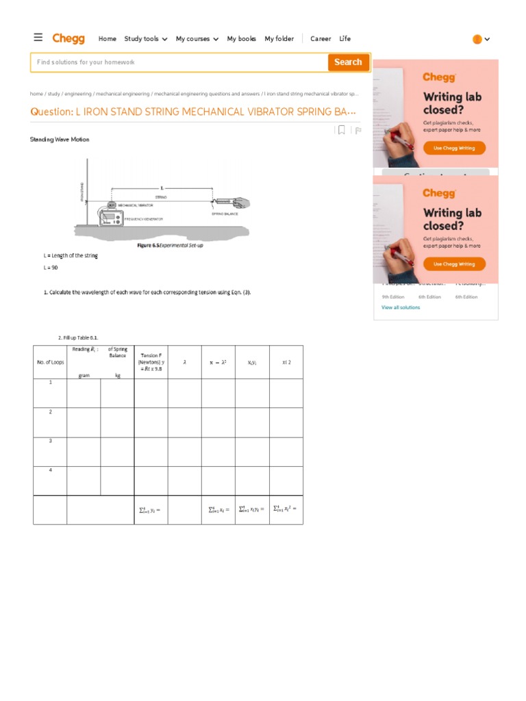 L Iron Stand String Mechanical Vibrator Spring Bal... | PDF | Tension ...