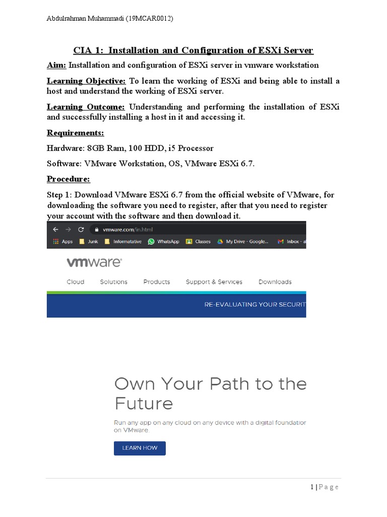 19mcar0012 Vcs Lab 1 | PDF | V Mware | Software Engineering