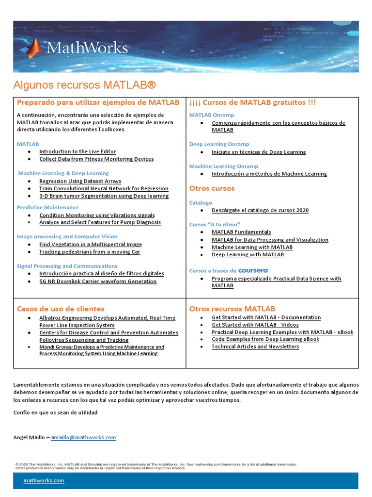 PDF Enlaces MATLAB | PDF | Matlab | Cognición