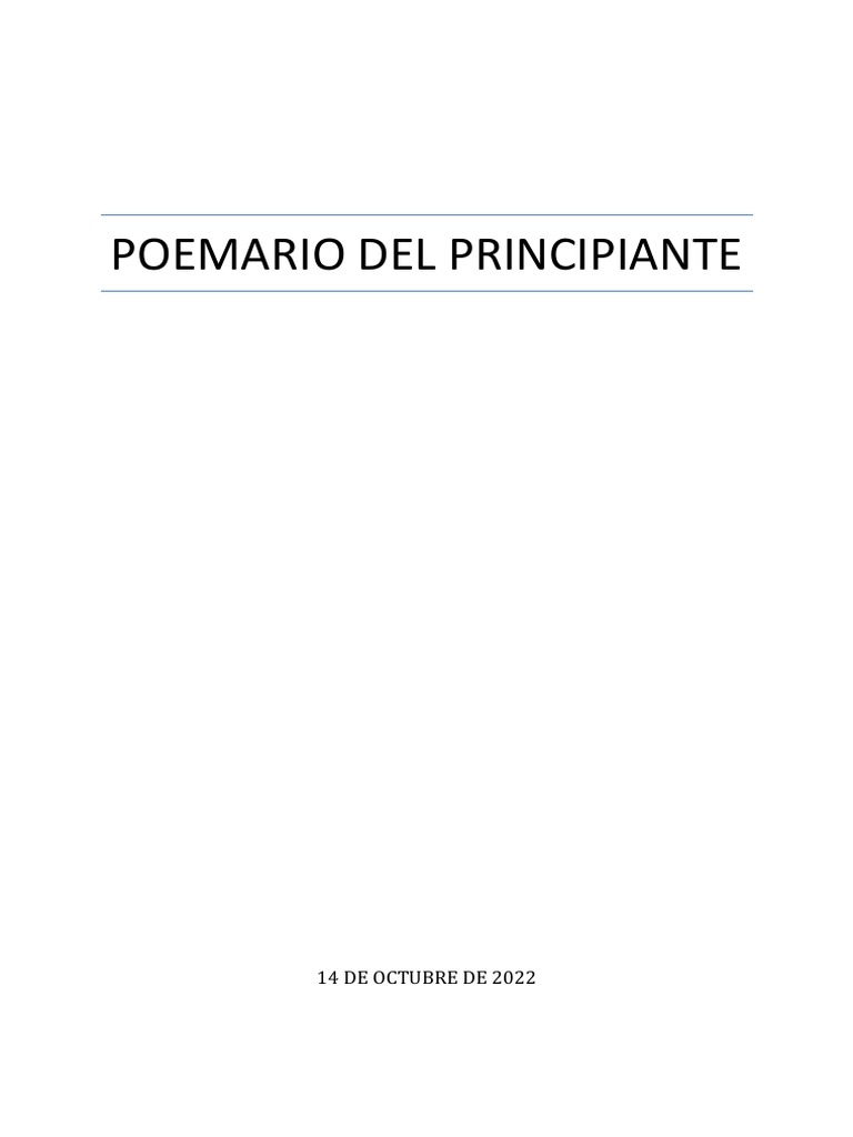 Poemario Del Principiante | PDF