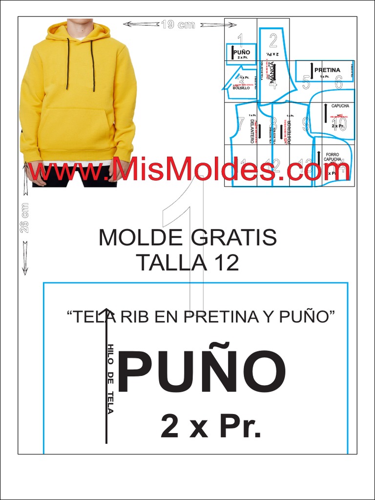 Chompa Con Capucha Ninos Molde Talla 12 Gratis B9xdis | PDF