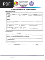 Student Information Sheet Template | PDF