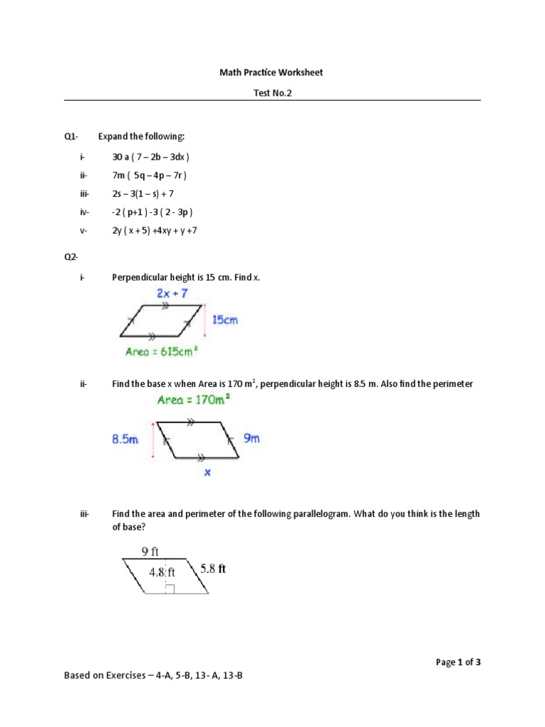 Maths Reinforcement Worksheet | PDF