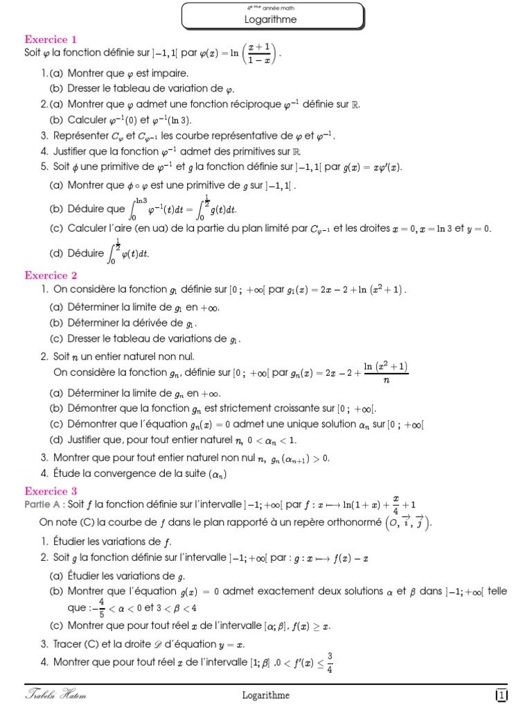 Série Logarithme 2eme Partie | PDF | Nombre | Analyses