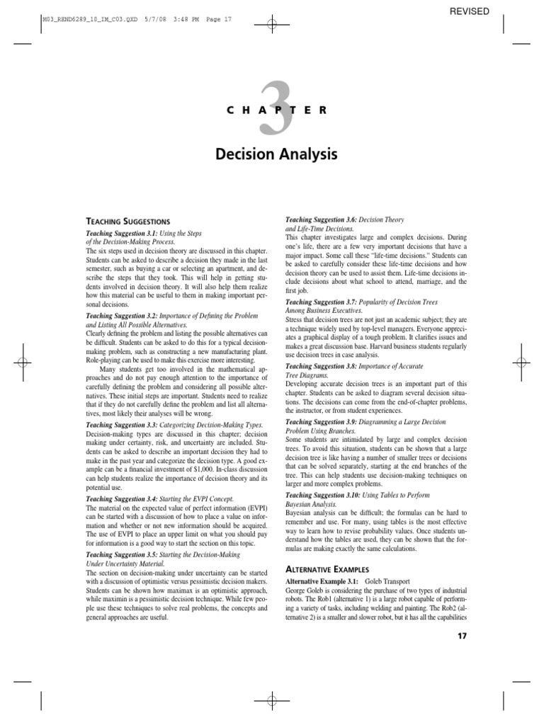 Chapter 03 Answers | PDF | Decision Making | Utility