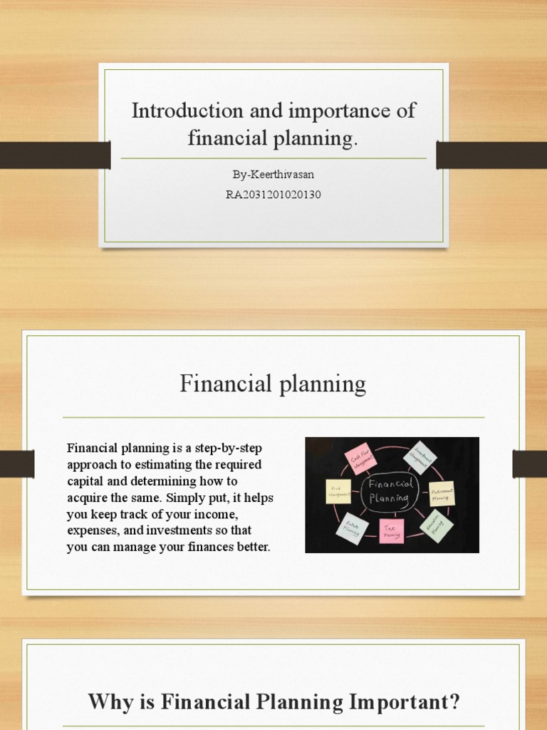 Introduction and Importance of Financial Planning, Keerthi | PDF